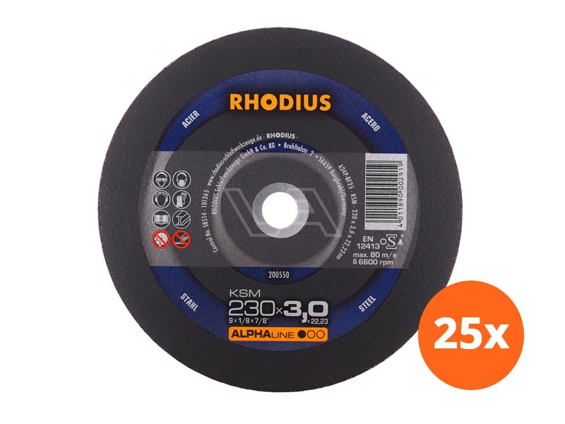 Slijpschijf metaal 230 x 22.23x3mm – 25x | Visser Assen